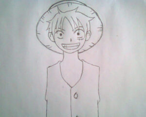 Step by Step Cara Gambar Monkey D Luffy - Anime One Piece - Dzargon